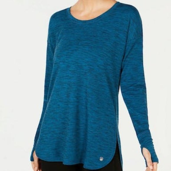 Ideology | Tops | Ideology Essential Longsleeve Laceup Back Tshirt Blue ...